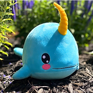 Bleacher Creatures Kuricha 6" Narwhal Sitting Plush - Soft Chibi Inspired Toy