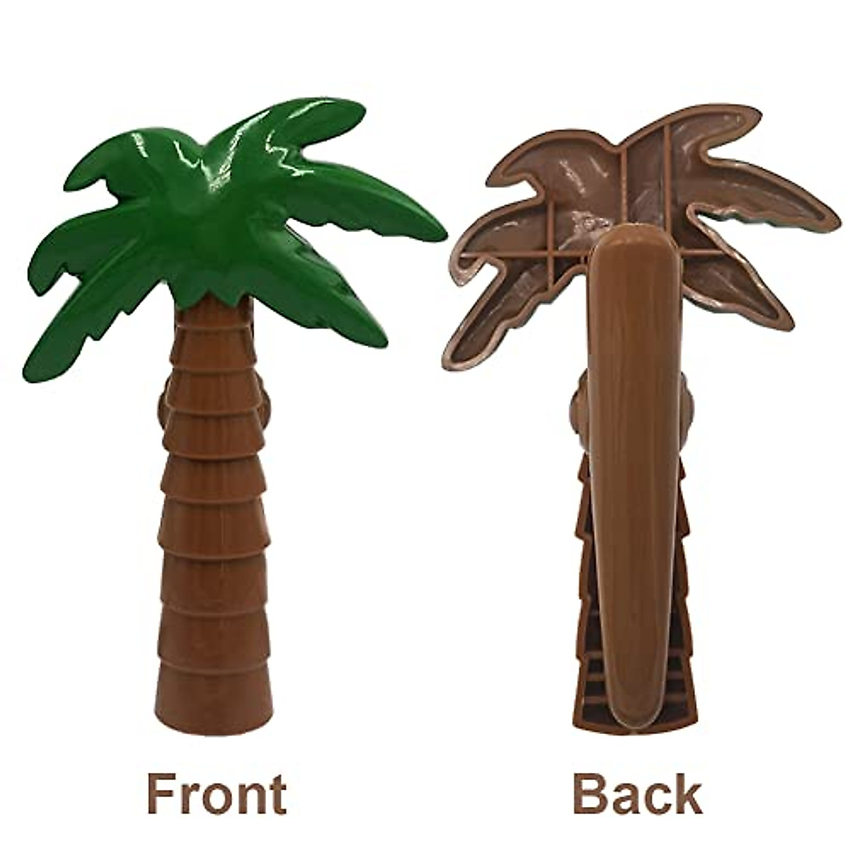 Kirmoo 4 Pack Beach Towel Clips for Beach Pool Lounge & Cruise Chairs Holders Palm Tree,Plastic Large Clothespins for Hanging Clothes Pins Set of 4 (Palm Tree and Pineapple)