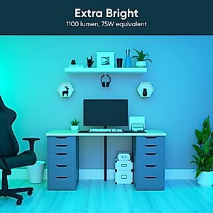 Wyze Lifestyle Bulb Color, 1100LM Wi-Fi A19 Smart Bulb, 16 Million Colors & Tunable White, Works with Alexa and Google Assistant, 75W Equivalent, Dimmable, Timer, CRI>90, E26, No Hub Required, 2-Pack