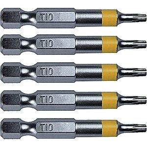 T10 (T-10) Torx/Star Driver Bit - Color Coded T10 X 2" Torx/Star Drive Quick Change Shank Bit for Screws and Fasteners Requiring T10 (T-10) Size Bits (5 PACK)