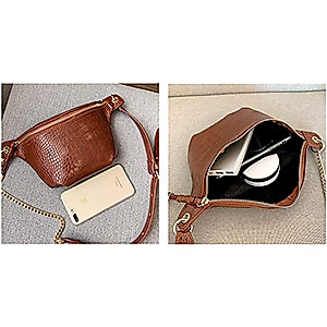 Women's Fashion PU Crossbody Bag Chest Pocket Shoulder Bag Shopping Bag Chest Bag Travel Pouch