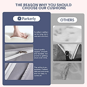 Parkerly Outdoor Deep Seat Cushion Set,24 x 24 Inch,Waterproof & Fade Resistant for Chair Sofa Couch,Removable Cover Deep Seat & Back Cushion Black