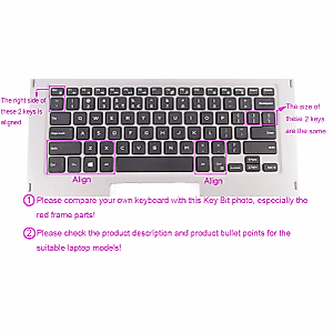 Keyboard Cover Compatible for Dell Inspiron 14 5481 5482 5485, Dell Inspiron 13 5000 7000 Series 5370 7375 7368 7378 7386, Dell Inspiron 15 5000 7000 Series i5568 7573 7569 (No Numeric Keypad)- Black