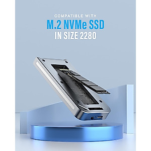 Syvisions M.2 NVMe SSD Enclosure,Tool-Free 40Gbps Compatible with USB4.0/3.2/3.1/3.0/2.0&Thunderbolt3, Fan Cooling, Anti-Scratch Aluminum Alloy, LED Light, Support SSD Size 2280 B+M M-Key