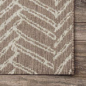 nuLOOM Macklin Herringbone Indoor/Outdoor Area Rug, 5' 3" x 7' 6", Brown
