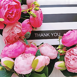 BOMJJOR 3 Pack Peonies Artificial Flowers Silk Peony Arrangement Bouquet for Wedding Centerpiece Garden Party Home Decor Vlog Fake Peonies Pink