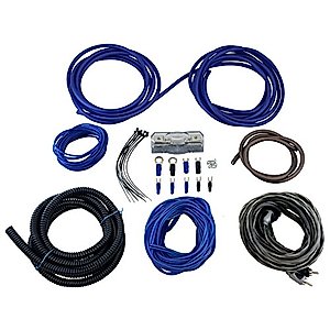 Kicker Bundle Compatible with Universal Vehicle 44DCWC122 Dual 12" Loaded Ported Sub Box with A400.1 Amplifier and HA-AK8 8Ga Amp Install Kit