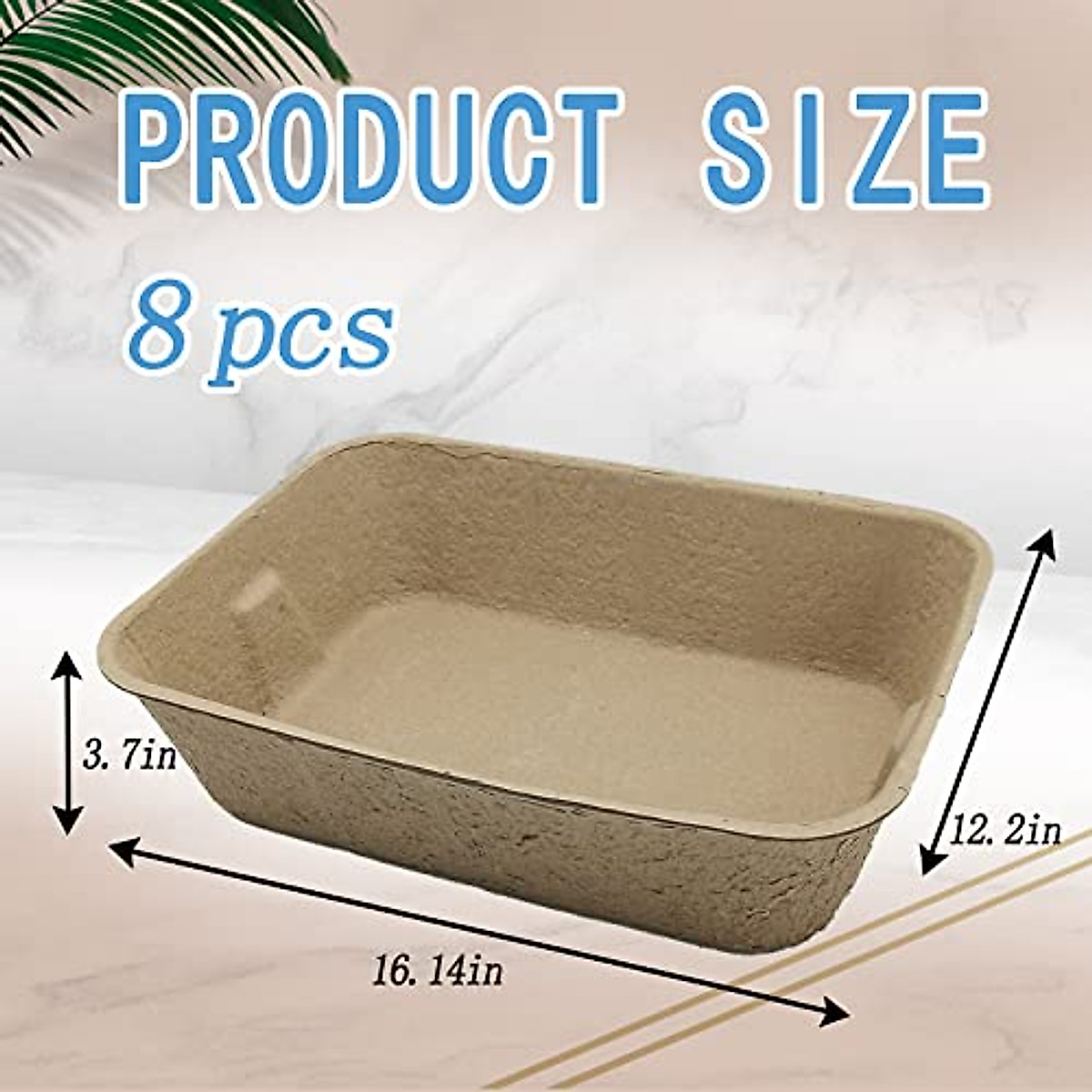 kathson 8 Pcs Disposable Litter Boxes for Cats Pet Paper Litter Tray Liner Disposable Litter Pan Travel Small Animal Potty for Kitten Puppy Hamster Guinea Pig Rabbit Bunny (16.14 x 12.2 x 3.7 inch)