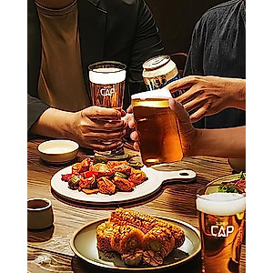 BaveL Large Beer glasses,20 oz Can Shaped Beer Glasses Set of 4,Elegant Shaped Drinking Glasses is Ideal Gift,Tumbler Beer Glasses Great for Any Drink and Any Occasion