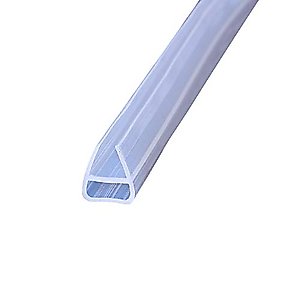 Cozylkx U Type Glass Door Seal Strip for 1/2 Inch Glass, Frameless Sliding Doors Windows Shower Doors Sweep Anti-Collision, Length 118"