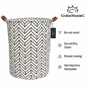 laundry baskets,bedroom hamper,kitchen organization,GodenMoninG 62.8L Waterproof Round Cotton Linen with Handles Collapsible storage basket. (THICK Flow Mark)