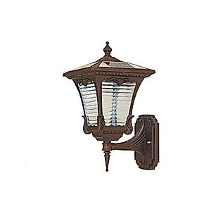 PEHUB Solar Powered Wall Lantern Weatherproof Outdoor Wall Lighting Four Corners Wall Lamp Exterior Wall Creative Sconce Outdoor Garden Light for Landscape Garden Porch Patio, Gold Exterior Light Fixt