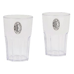 AC MILAN Glass Unisex Adult, Transparent, Black
