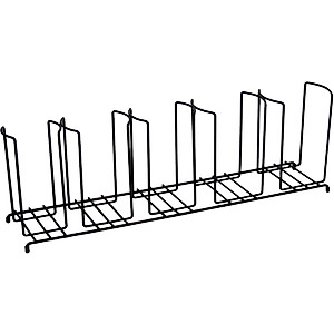 San Jamar C8005WFS Steel Cup and Lid Wire Organizer with Caddy and 5 Stacks, Black