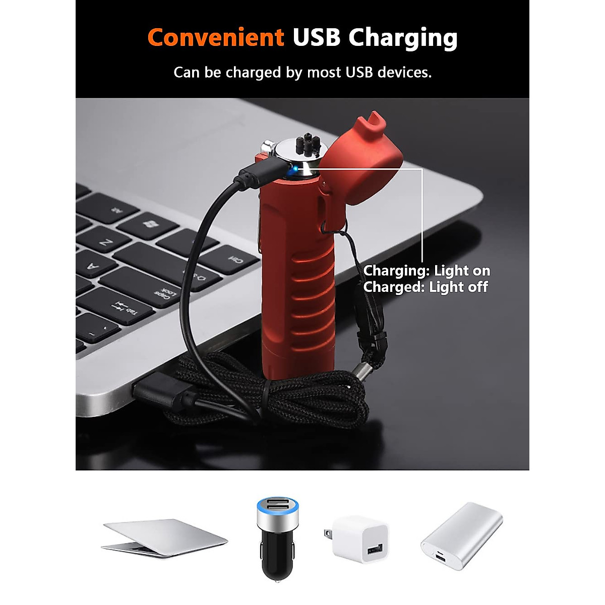 SKRFIRE Electric Outdoor Lighter Waterproof Plasma Lighter Windproof Arc Lighter Portable Fashion Lighter for Lighting Suitable for Emergency Survival Kit, Camping, Hiking (Red)