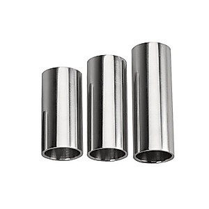 Bestgle Guitar Slide, Set of 3 Sizes Stainless Steel Guitar Slides Metal Hard-chrome Plated Finger Slide for Electric Acoustic Guitar Bass