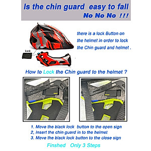 Natuway Toddler and Kids Full Face Helmet, Girl and Boy Full Face Helmet BMX Multi-Sport Detachable Downhill Mountain Helmet