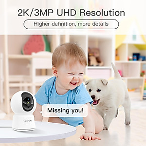 LAXIHUB 360° Pet Camera with Phone App, Indoor Security Camera for Baby/Dog, P2 Pan/Tilt Pet Monitor with Super IR Night Vision, Motion Detection & 2-Way Audio, Works with Alexa & Google Assistant