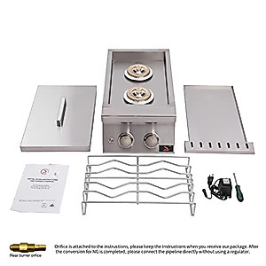 Whistler BBQ Grill Built In Double Side Burner for Outdoor Kitchen Island