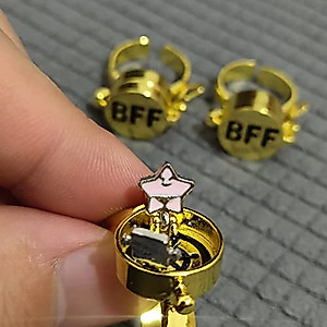 IRELYN BFF Rings Adjustable 2 Best Friends Forever Ring Spongebob Cute Rings for Teen Girl Gifts Friendship Rings Matching Couple Rings