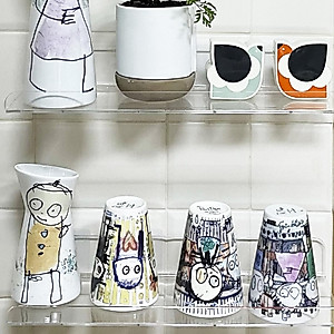 Oungy 6 PCS 15 Inch Clear Acrylic Shelves for Wall Floating Shelves Wall Mounted Invisible Wall Ledge Shelf Wall Bookshelves Clear Storage Shelves for Bedroom Bathroom Living Room