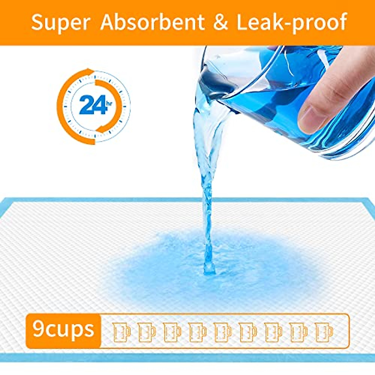 Bolux Dog and Puppy Training Pads, 13”×18” Disposable Dog Pee Pads, 100/Counts Ultra Absorbent & Leak-Proof Pet Underpads, Dry Quickly Pee Pad for Dog Cats Rabbits or Other House Training Pets