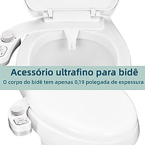 SAMODRA Non-Electric Bidet - Self Cleaning Dual Nozzle (Frontal and Rear Wash) Fresh Water Bidet Toilet Seat Attachment with Independent Adjustable Water Pressure (Classic White)