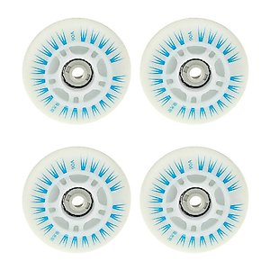 Gaweb Skating Shoes Wheels,4Pcs 76/80mm Skating LED Luminous Flashing Inline Roller Skates Shoes Wheels Blue 76mm