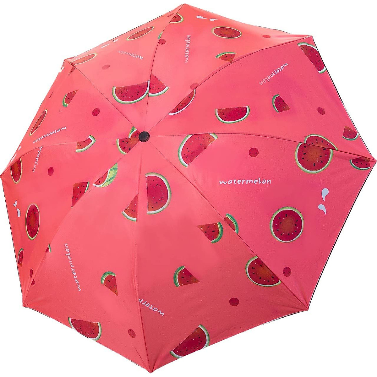 BUDINOQUE Watermelon Series Automatic Folding Umbrella, Compact Umbrella for Rain and Sun, Lightweight Windproof Umbrella, Portable Travel Umbrella for Women Girls Kids