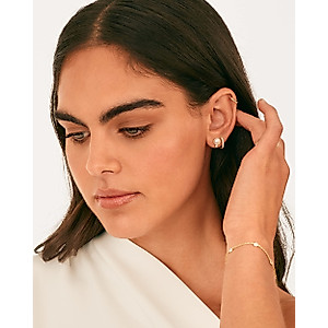 PAVOI Rhodium Plated 925 Sterling Silver Post Cubic Zirconia | AAA+ Quality Handpicked Freshwater Cultured Stud Button Pearl Earrings