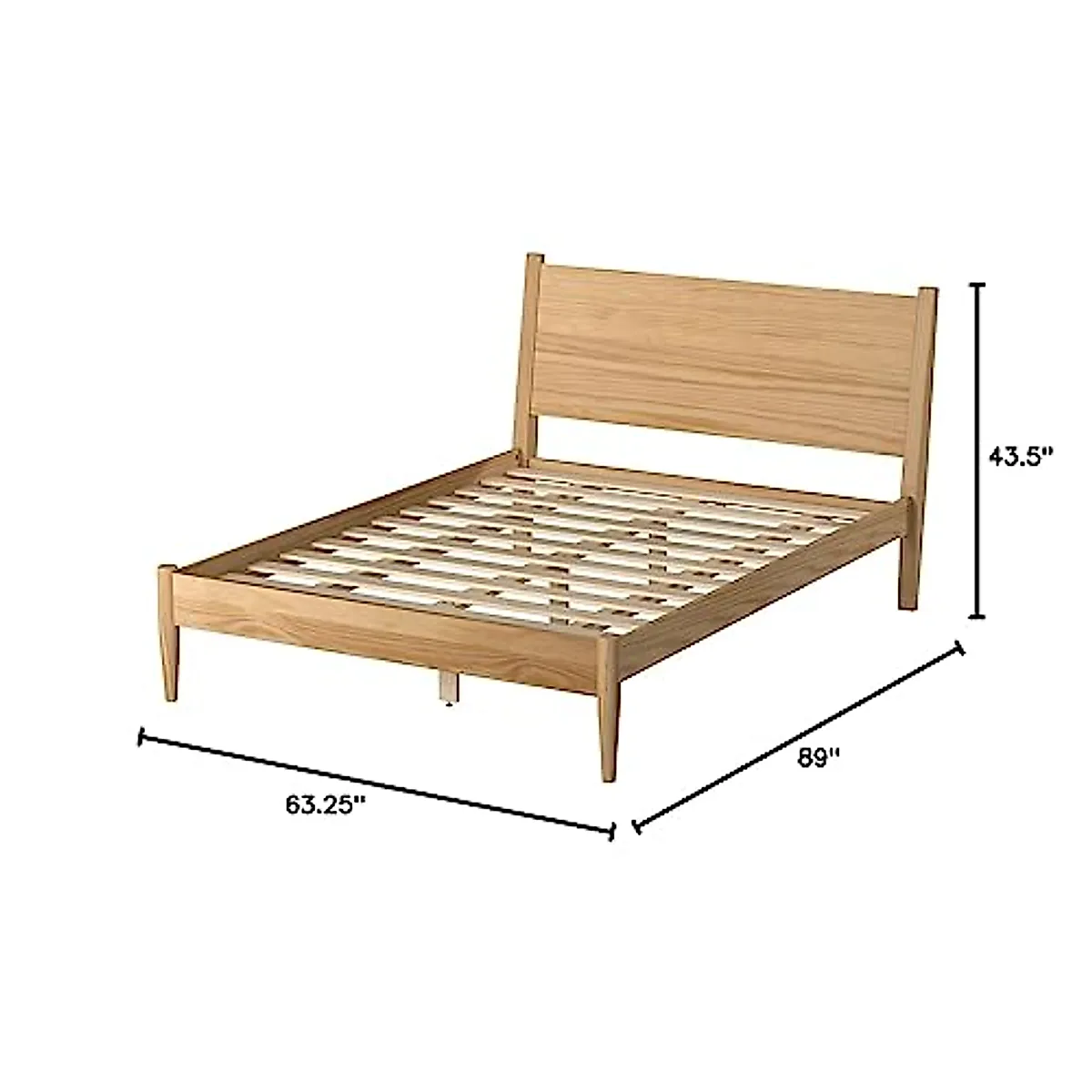 Camaflexi Mid-Century Panel Bed - Queen Size - Scandinavian Oak Finish