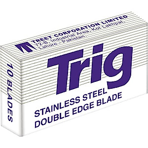 Treet Trig Silver Edge Stainless Steel Double Edge Shaving Blade Pack of 200 - For All Safety Razor Types