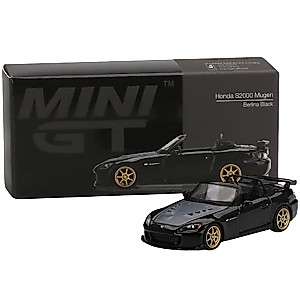 Truescale Miniatures S2000 (AP2) Mugen Convert. Berlina Black with Carbon Hood & Gold Wheels Ltd Ed to 3600 pcs 1/64 Diecast Model Car by True Scale Miniatures MGT00309
