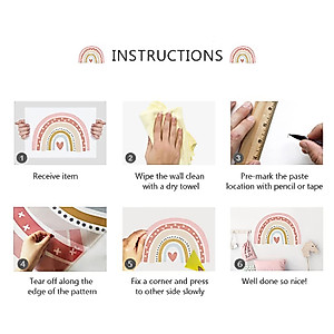 Cartoon Animals Height Growth Chart Wall Sticker Boho Style Peel and Stick Removable Wall Decals Children Kindergarten Nursery Bedroom Door Decoration (Beige & Grey)