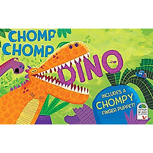Chomp Chomp Dino Finger Puppet Board Book Ages 2-5; Includes Detachable Plush Finger Puppet For Playtime