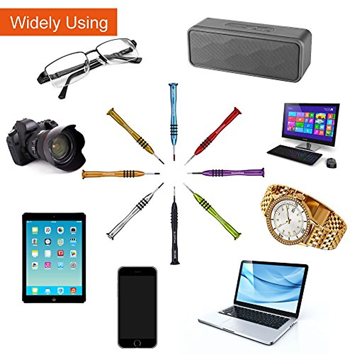 Paxcoo Precision Screwdriver Set of 8 - Magnetic Professional Repair Tool Kit for Glasses, Electronics and Watch Repair