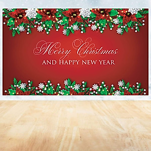 Christmas Wall Scene Setters Merry Christmas Banner Decorative Xmas Background Scene Setters for Home Wall Decoration Christmas Party Decor (Color 1)