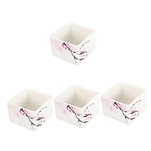 YARNOW 4pcs Ceramic Quartet Gu White Soup Bowls Suit Salad Mixing Bowls Trifle Bowls Chip and Dip Serving Set Ice Cream Bowl Square Bowls Ceramic Bowl Set Bowls Set Ceramics Cute