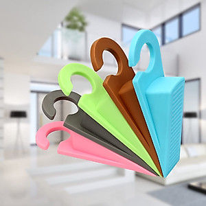 Vncczi Door Stoppers, 2 Pack Premium Rubber Door Stoppers Wedge, Door Stops for Carpet Heavy Duty Door, Door Stoppers for Bottom of Door on Tile, Concrete, Carpet, Wooden Floor (Pink)