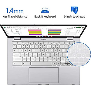 ASUS 2023 Newest C433 Ultrathin Clamshell 2in1 Convertible Chromebook: 14" FHD Touch Display, Intel Core M3, 8GB RAM, 128GB eMMC, Intel UHD Graphics, Backlit-KYB, USB-C, Wifi6, Webcam, Chrome OS, T.F
