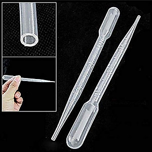 50pcs 0.5ml FWD Clear White Plastic Liquid Graduated Dropper Pasteur Transfer Pipette,Suitable for Essential Oils,Mixing Acrylic Paints& Science Laboratory (0.5ml)