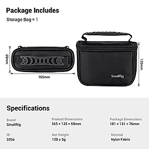 SMALLRIG Mini Camera Storage Bag, Protective Carrying Case, Handbag Box for DJI Action 2 / Follow Focus / LED Light / Microphone, Adjustable Dividers – 3704