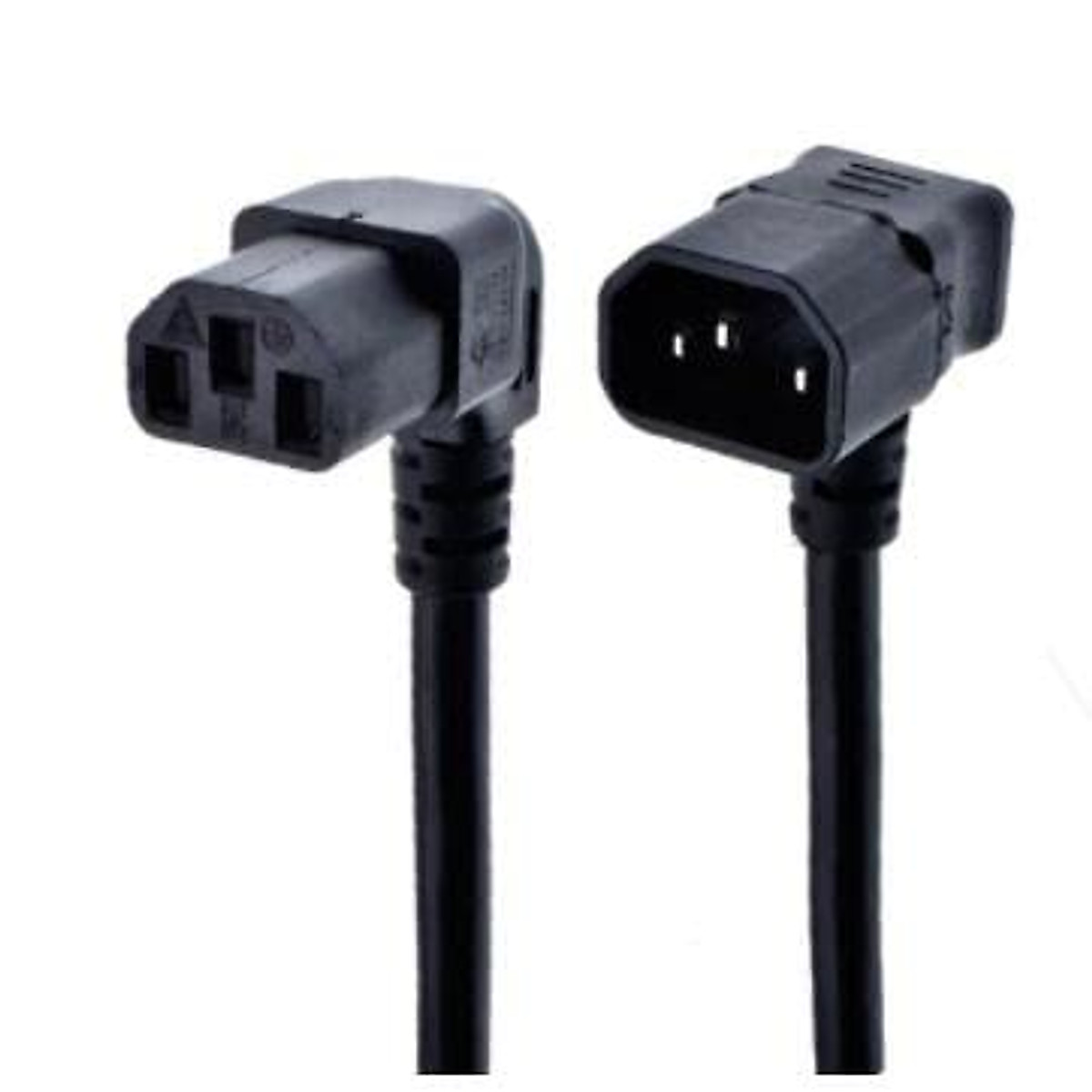 Toptekits 5ft/150cm C14 to C13 PDU Power Supply Extension Cord,90-Degree Down Angle IEC 320 C14 to 90-Degree Down Angle IEC 320 C13 Power Plug Converter Adapter Cable Cord (5ft/1.5m)