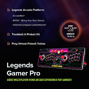 Legends Gamer Pro, Deluxe Table Top Arcade Game Machine, Home Arcade, Classic Retro Video Games, 150 Licensed Arcade & Games, Includes Action Fighting Puzzle Sports & More, WiFi Connectivity
