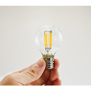 2-Pack E17 Mini Globe Bulb S11 LED Light Bulb,E17 Intermediate Base 4W Warm White 2700K,40 Watt S11 G40 Incandescent Bulb Replacement for Desk Lamp,Cabinet,Closet, Non-Dimmable