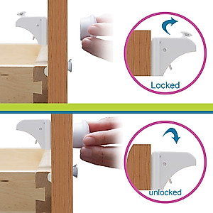 Enovoe Magnetic Cabinet Locks for Babies - 12 Locks and 2 Keys - Baby Proofing Cabinets and Drawer Locks for Toddlers - Child Safety Cabinet Kitchen Locks - Easy Install, No Drill, Tools or Screws