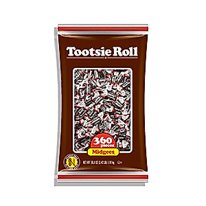 Tootsie Roll Midgees – Chewy Chocolate Gluten-Free Candy – Bulk Bag of Individually Wrapped Candies for Kids, Parties, Classroom – 360 Count (Pack of 1)