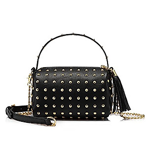 LOVEVOOK Shoulder Bag Small Side Purse Mini Clutch with Bling Rivets Black