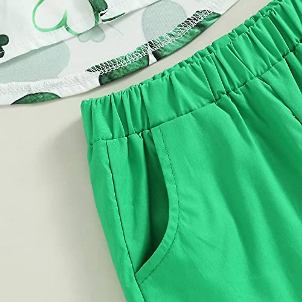 LIOMENGZI Toddler Baby Boy Summer Outfits Pattern Short Sleeve Button Down Shirt Top with Elastic Waist Shorts Clothes Set (Green, 12-18 Months)