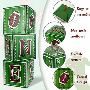 Football Party Decorations First Birthday Decorations 3Pcs ONE Balloon Boxes for 1st Birthday Football Cardboard Box for Boy Girl Birthday Party Supplies